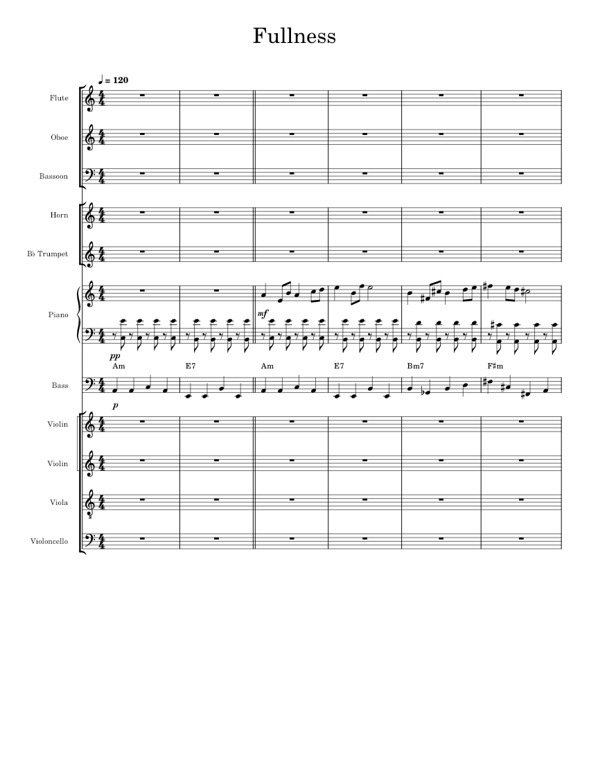 Fullness - Dave Moorman Sheet Music for Piano, Bass voice, Flute, Oboe ...