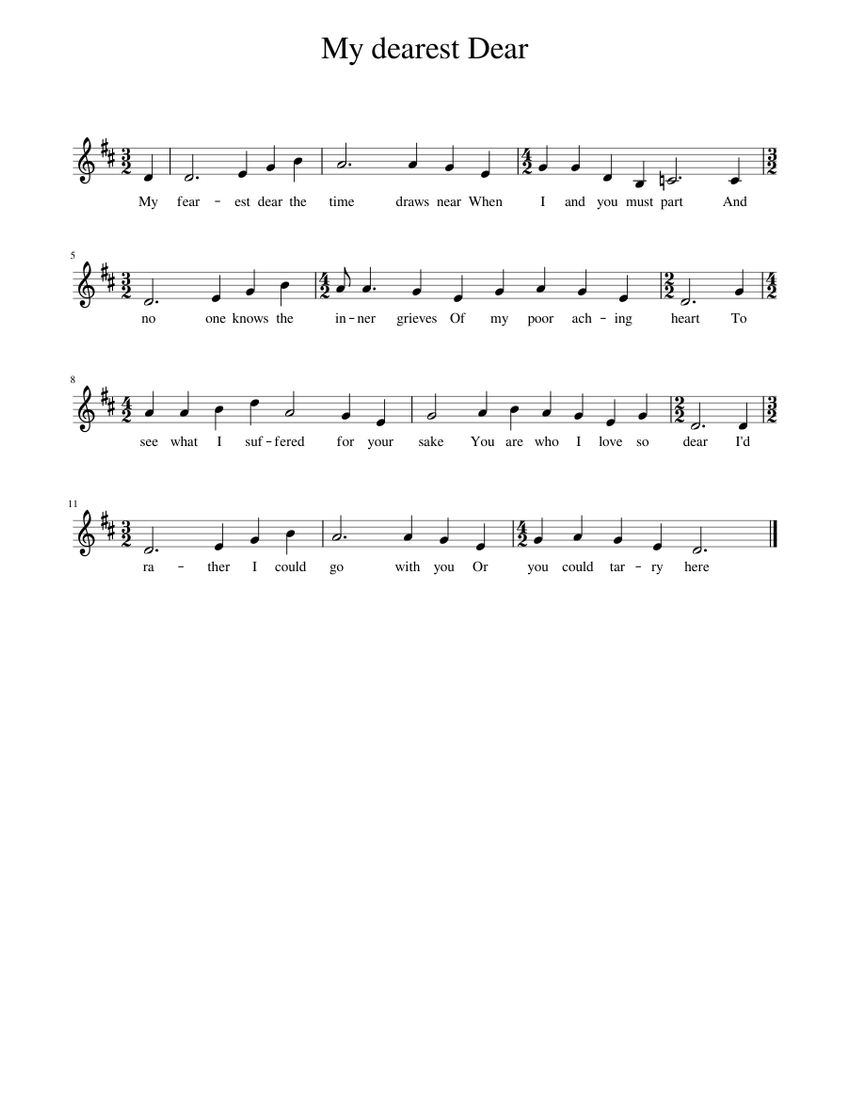 My dearest Dear Sheet music for Piano (Solo) Easy | Musescore.com
