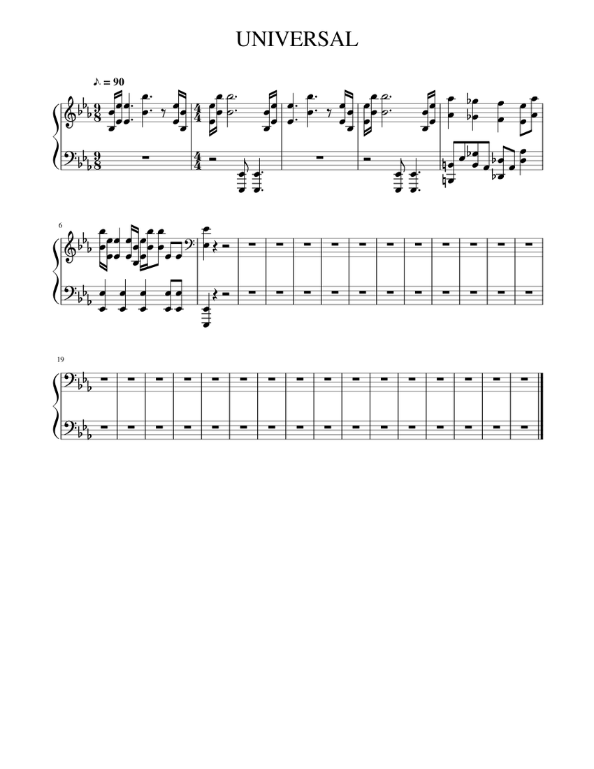 UNIVERSAL studios theme Sheet Music for Piano (Solo) Easy | MuseScore.com