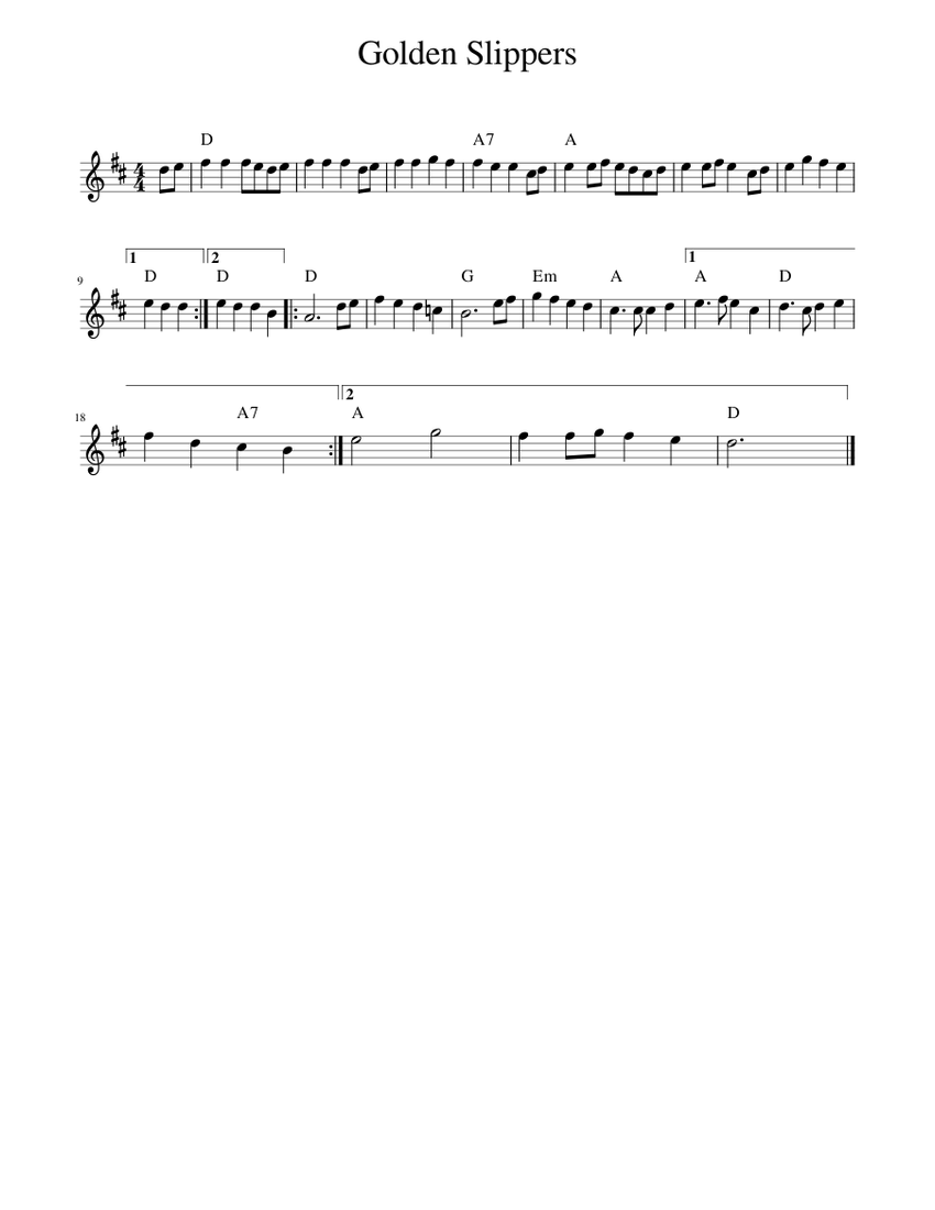 Golden Slippers Sheet music for Piano (Solo) | Musescore.com