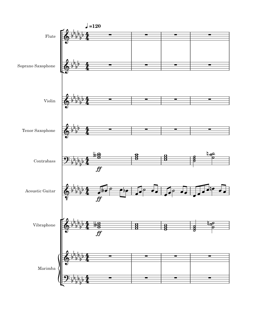 Copy and Paste Sheet music for Flute, Saxophone tenor, Contrabass ...