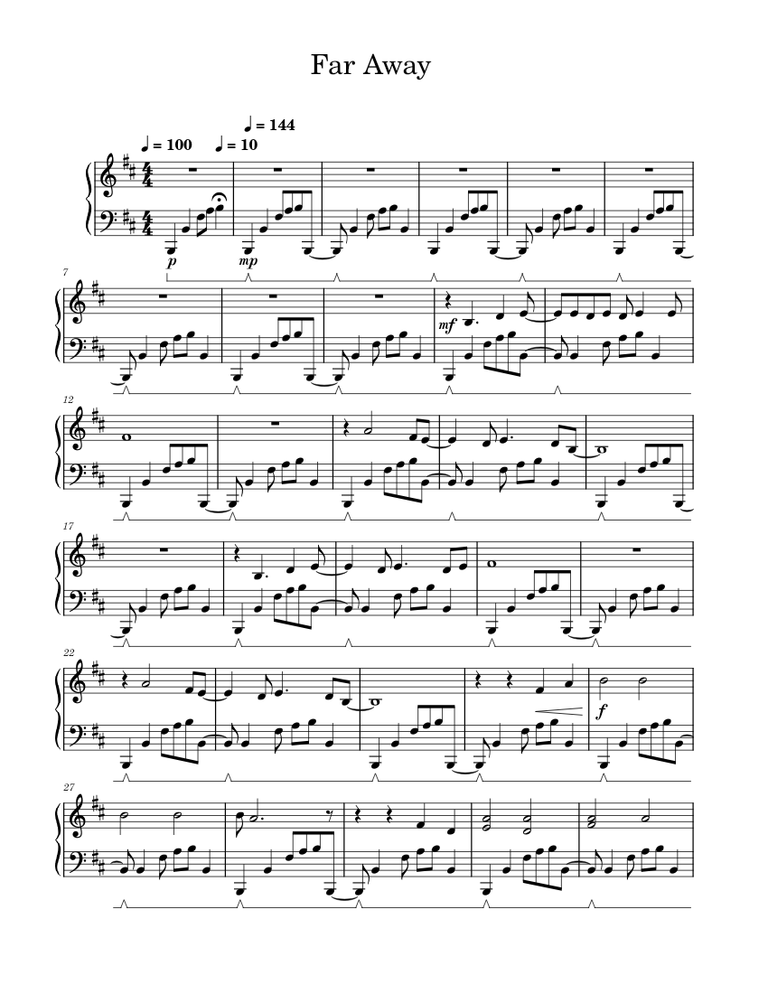 Far away – José González Sheet Music for Piano (Solo) easy | MuseScore.com