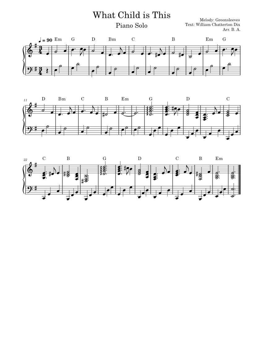 What Child is This / Greensleeves Sheet music for Piano (Solo) Easy ...
