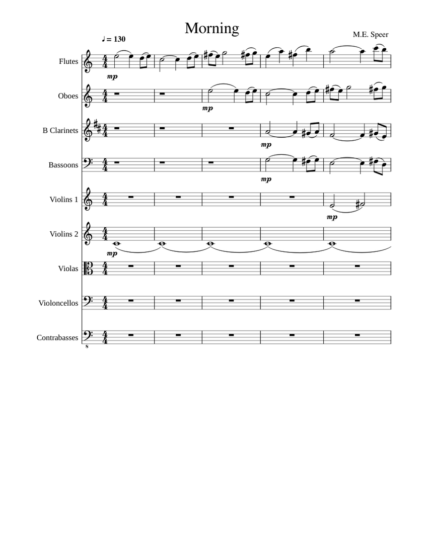 Morning Sheet music for Flute, Oboe, Bassoon, Strings group & more ...