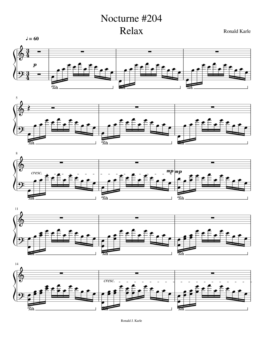 Nocturne #204 Relax Sheet music for Piano (Solo) | Musescore.com