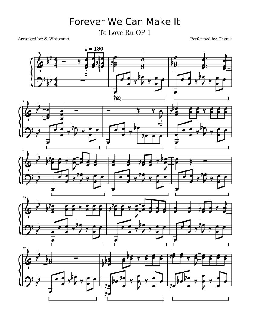 Forever We Can Make It - To Love Ru Sheet Music for Piano (Solo) | MuseScore.com