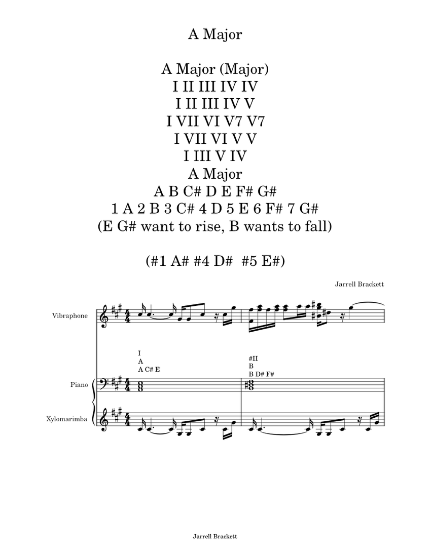 A_Major Sheet music for Piano, Vibraphone, Marimba (Mixed Ensemble ...