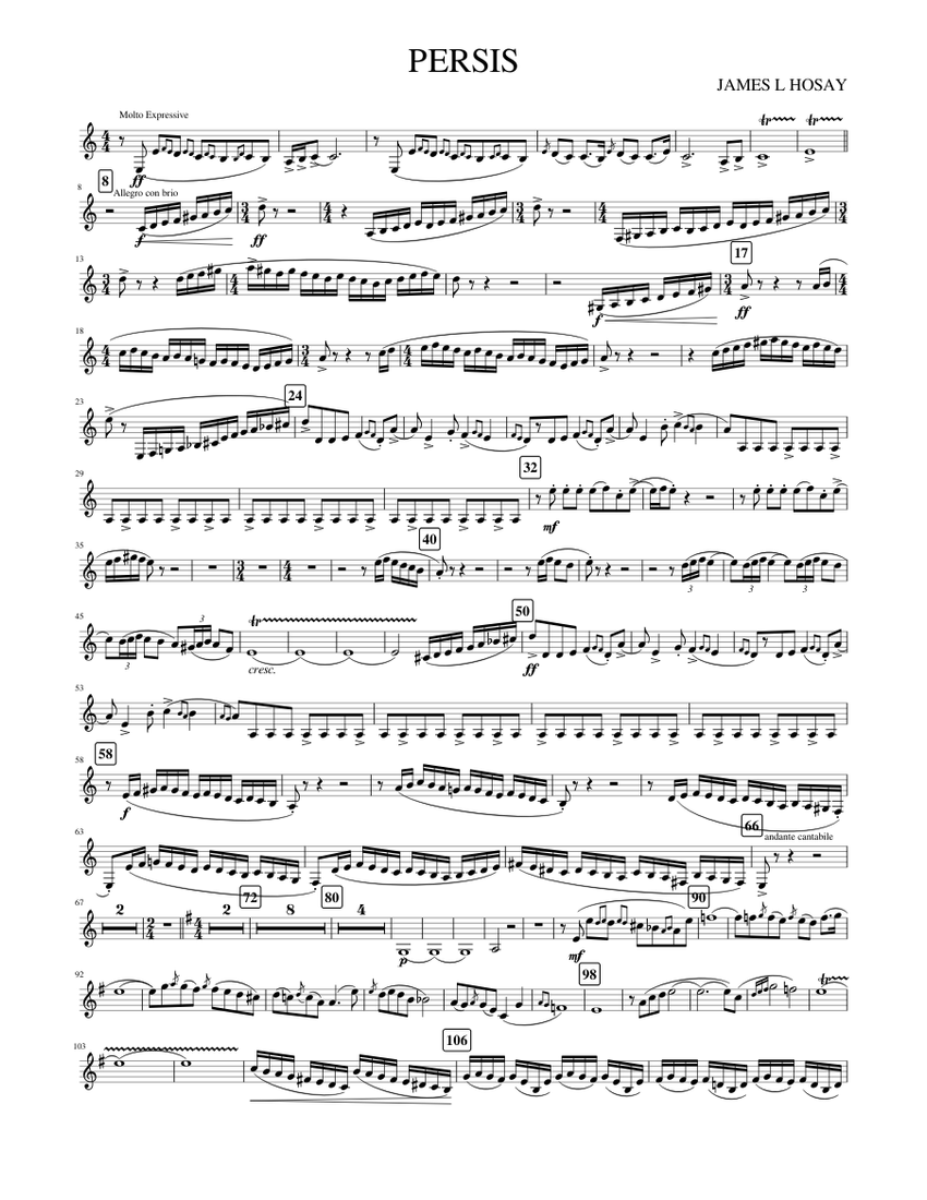 PERSIS Sheet music for Clarinet in b-flat (Solo) | Musescore.com