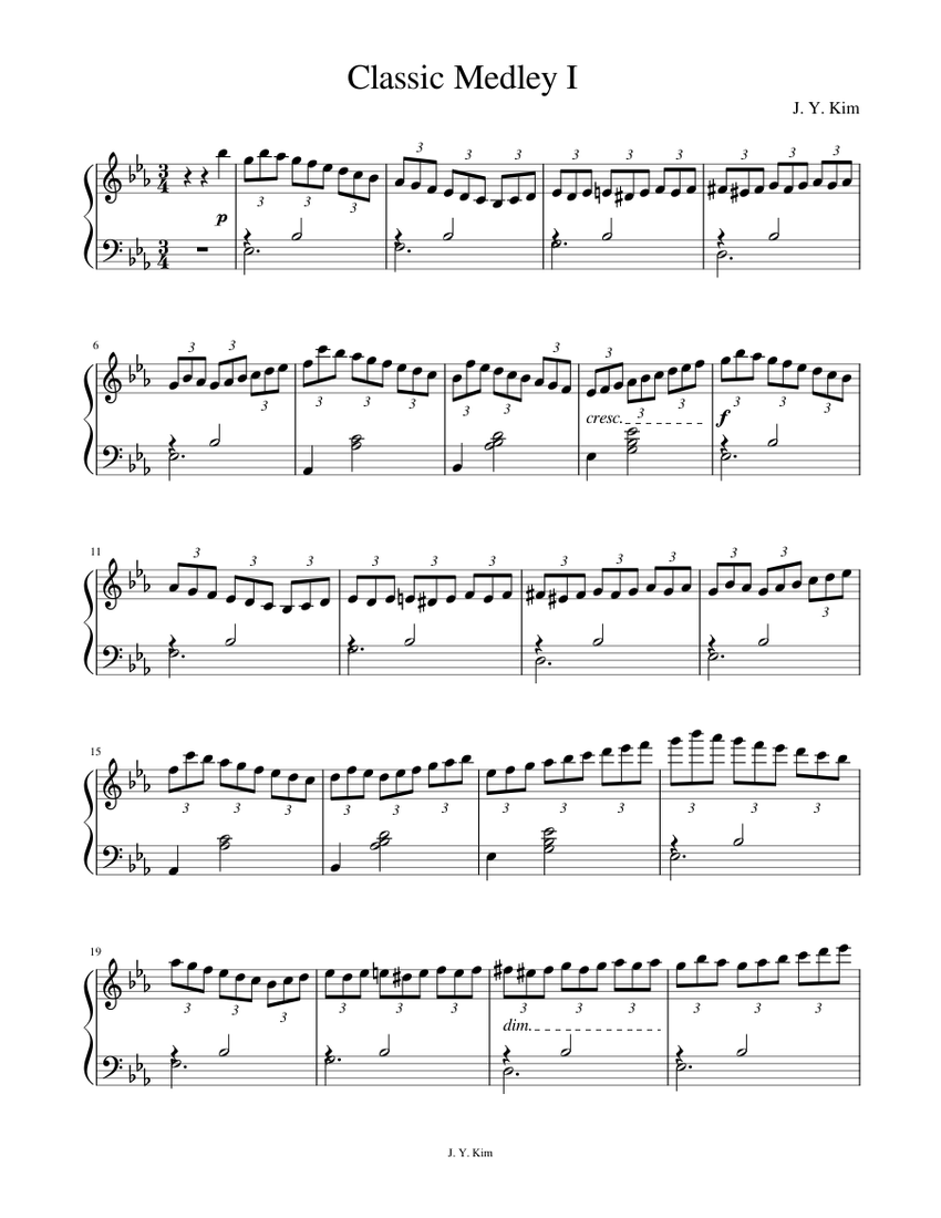 Classic Medley I Sheet music for Piano (Solo) | Musescore.com