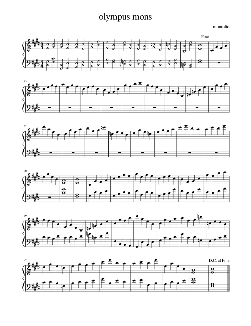 olympus mons Sheet music for Piano (Solo) | Musescore.com