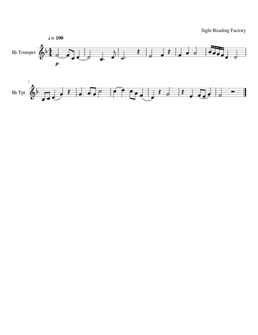 Level 3 Bb Trumpet Sheet Music for Piano, Trumpet in b-flat (Solo ...