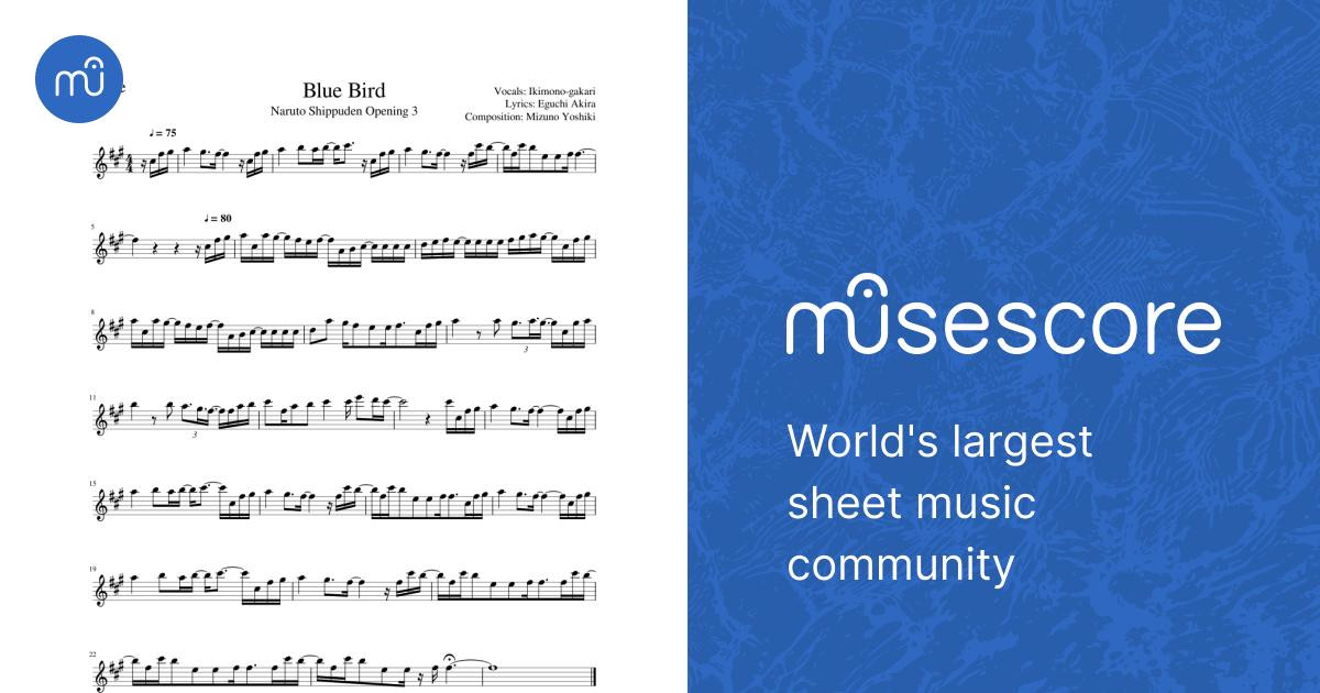 Blue Bird, Naruto Shippuden Sheet Music for Flute (Solo) | MuseScore.com