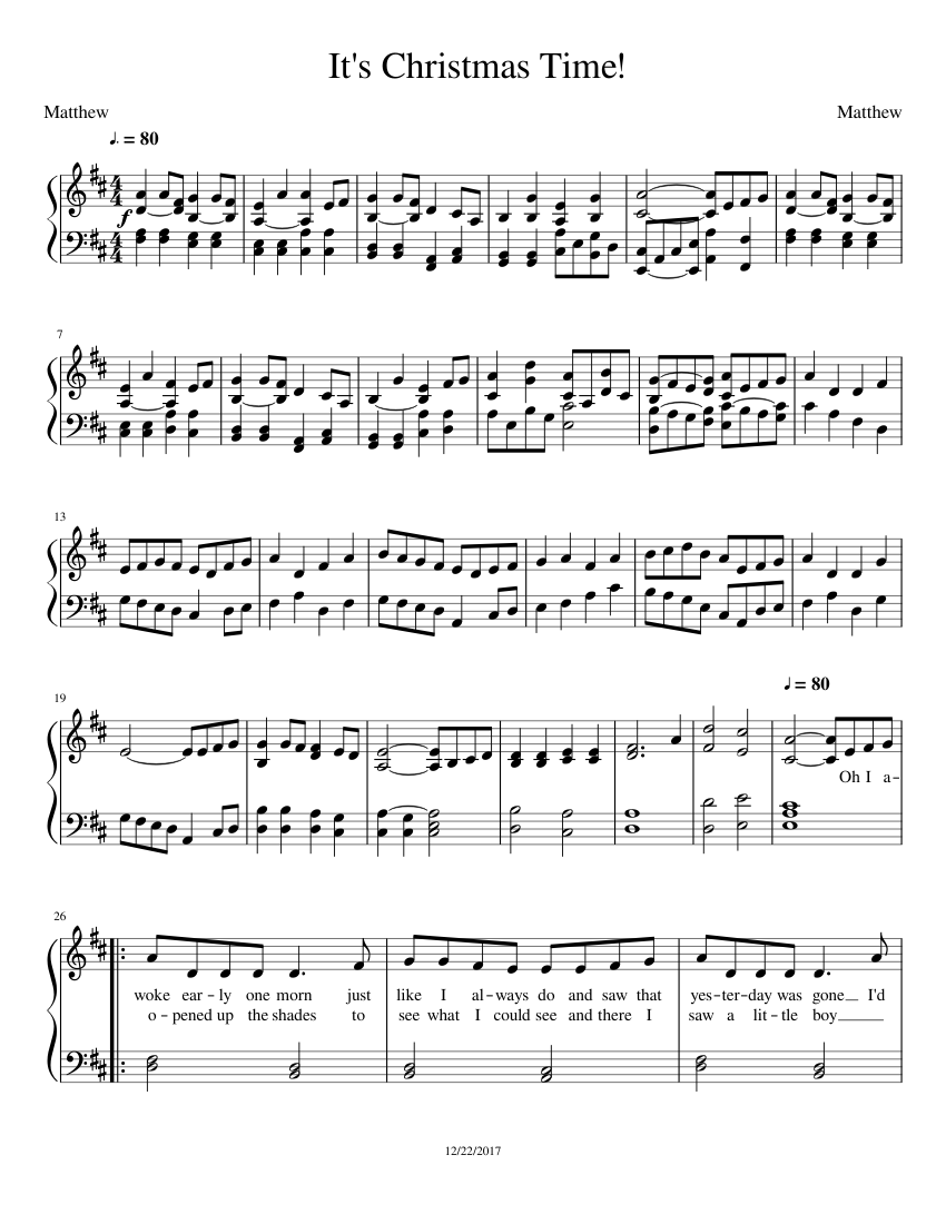 It s Christmas Time Sheet Music for Piano (Solo) easy | MuseScore.com