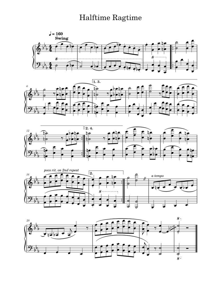 Halftime Ragtime Sheet music for Piano (Solo) | Musescore.com