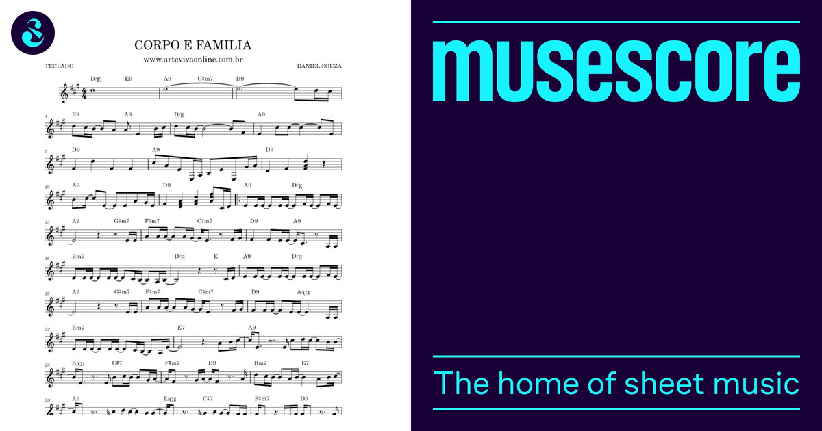 Corpo e Familia Sheet Music with Chords for Piano (Solo) Easy | MuseScore.com