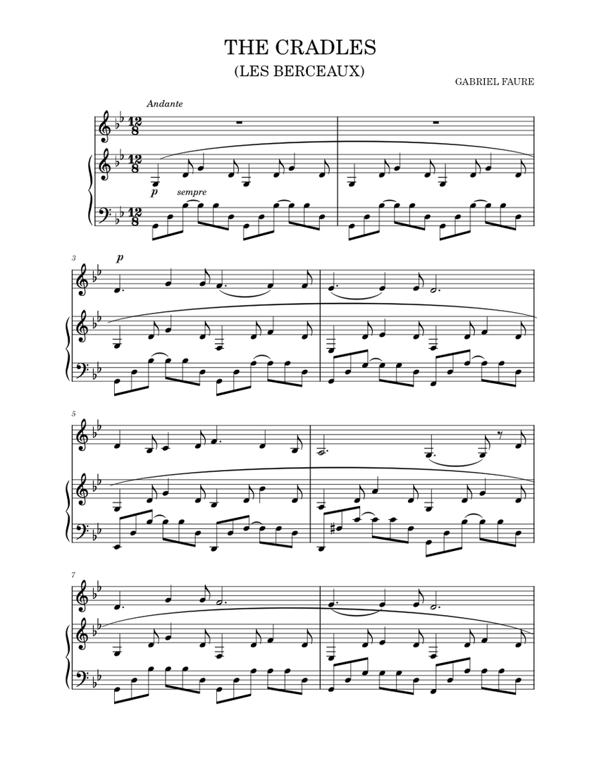 성악곡 4 Sheet music for Piano, Vocals (Piano-Voice) | Musescore.com