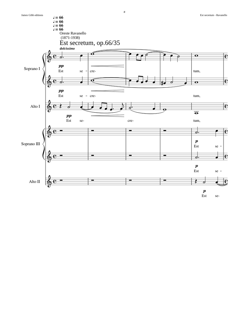 Est secretum - Oreste Ravanello Sheet music for Woodwinds group (Mixed ...