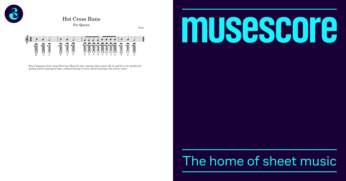 Hot Cross Buns - Quena Sheet Music for Flute (Solo) | MuseScore.com