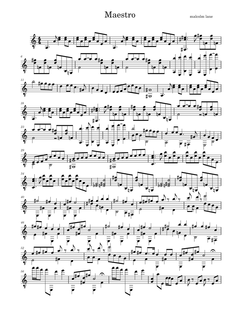Maestro Sheet music for Guitar (Solo) | Musescore.com