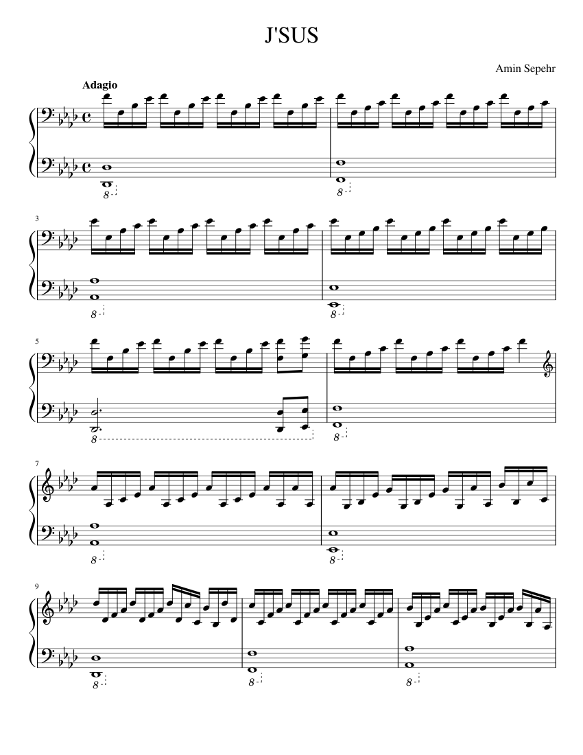 J'SUS Sheet music for Piano (Solo) | Musescore.com