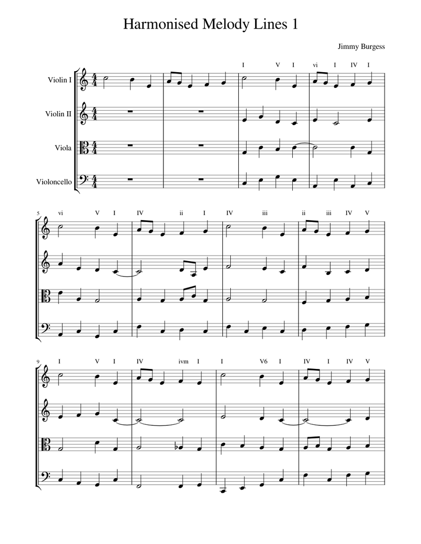 Harmonizing Melody Lines 1 Sheet Music for Violin, Viola, Cello (Jazz ...