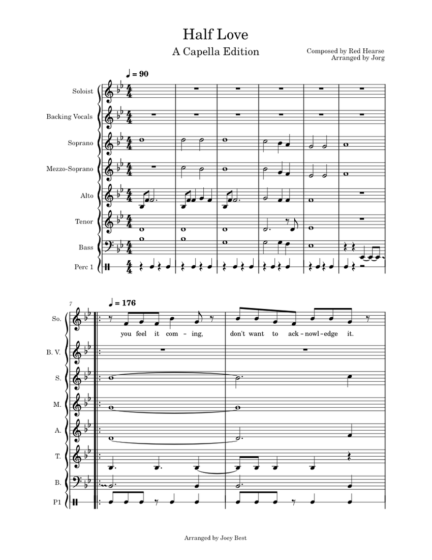 Half love – Red Hearse Half love A Cappella– Red Hearse Sheet music for ...