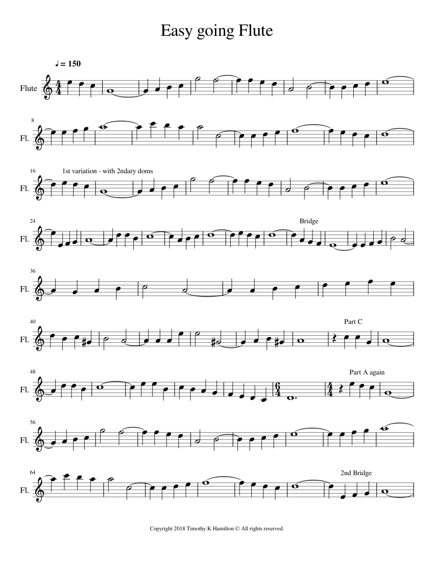 Easy going Flute Sheet Music for Piano, Flute (Solo) | MuseScore.com
