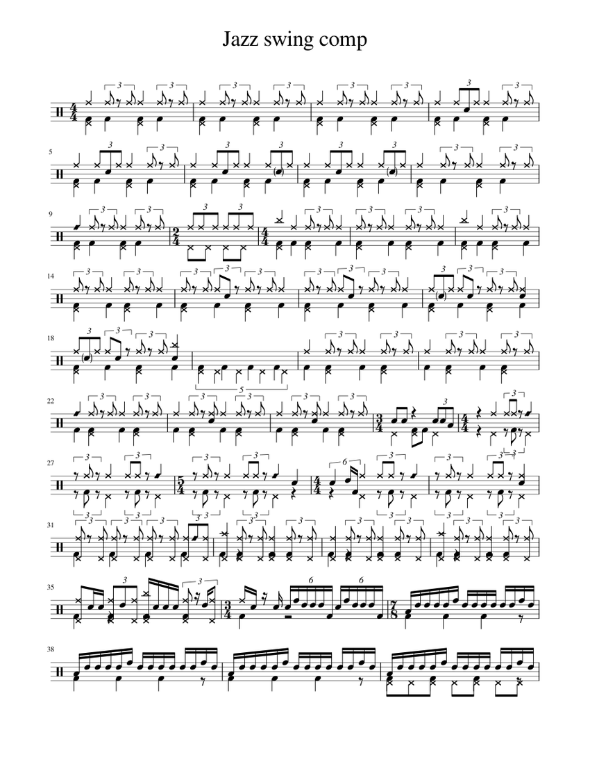 Jazz swing comp mscz Sheet music for Drum group (Solo) | Musescore.com