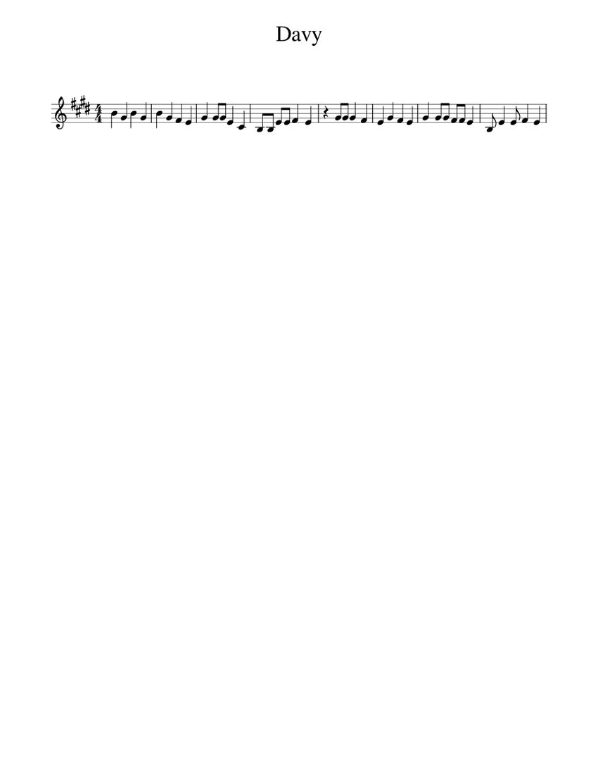 Davy Sheet music for Piano (Solo) Easy | Musescore.com