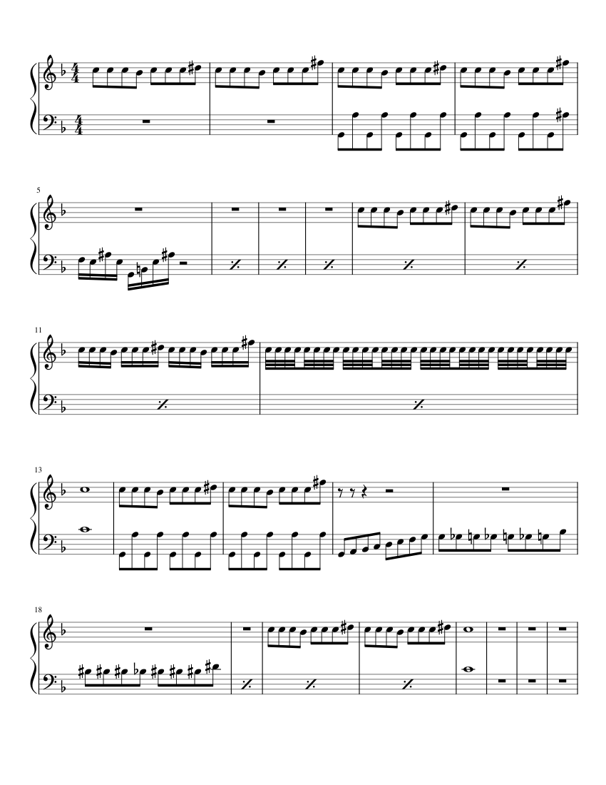 horror background music Sheet Music for Piano (Solo) easy | MuseScore.com