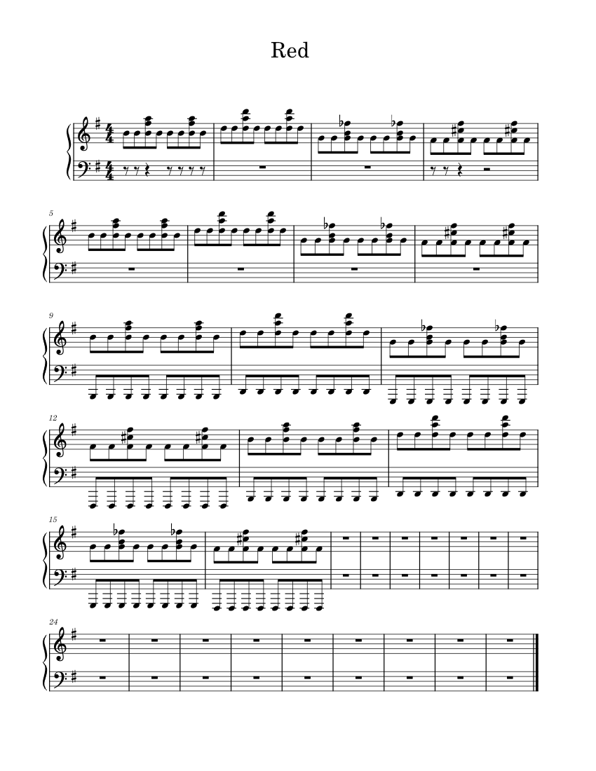 Red Sheet music for Piano (Solo) | Musescore.com