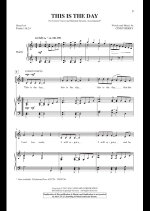 Play Official version of This is the day that the lord hath made Sheet ...