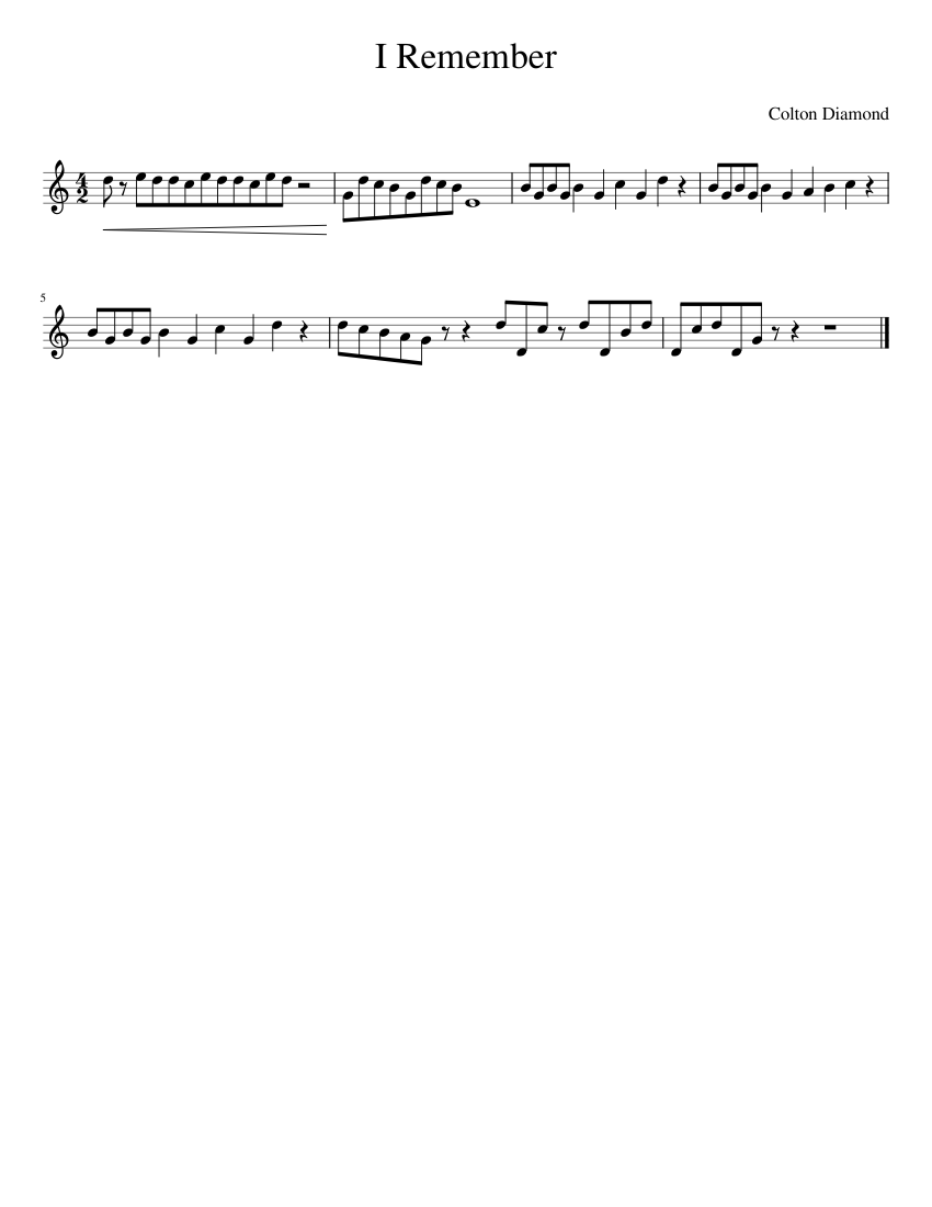 I Remember Sheet music for Piano (Solo) | Musescore.com