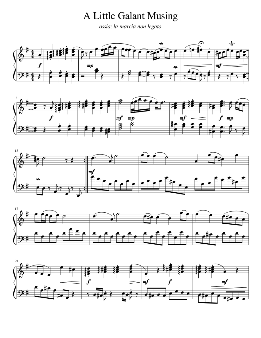 A Little Galant Musing Sheet music for Piano (Solo) | Musescore.com