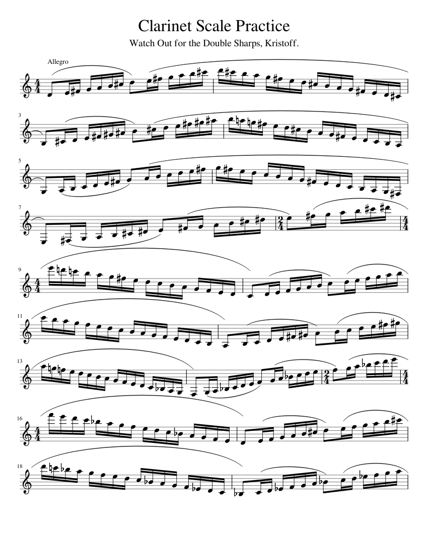 Bass Clarinet Warmup Sheet Music for Clarinet bass (Solo) | MuseScore.com