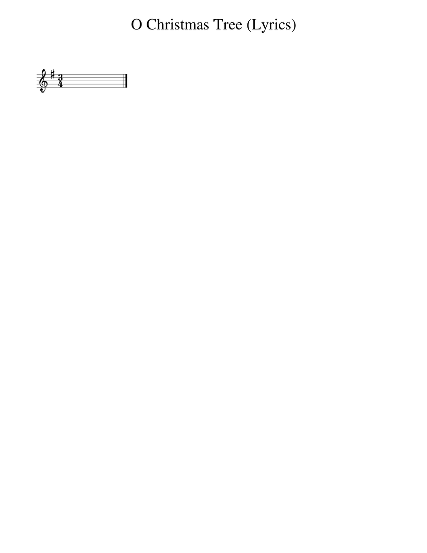 O Christmas Tree (Lyrics) Sheet Music for Piano (Solo) Easy | MuseScore.com