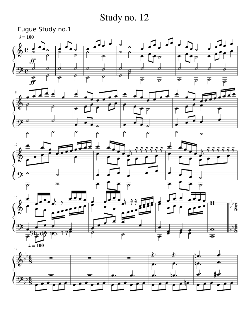 Study no.12 Sheet music for Piano (Solo) | Musescore.com