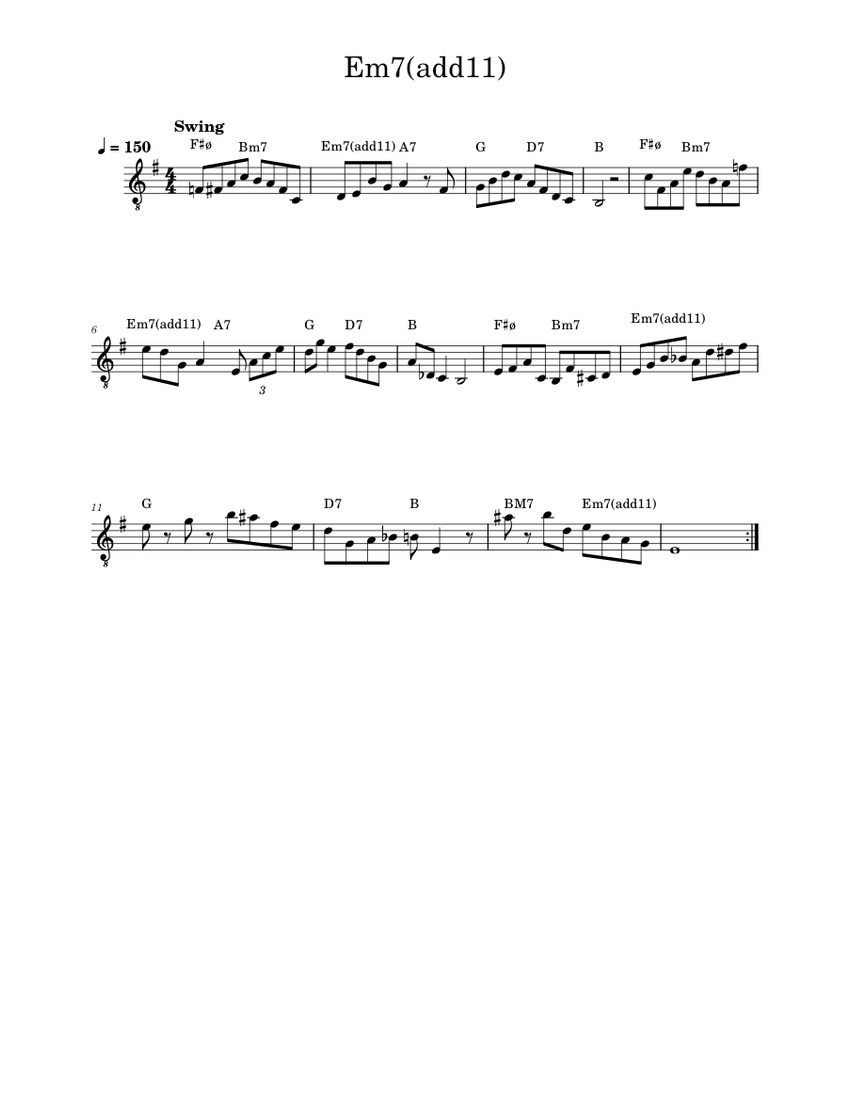 Em7(add11) Sheet music for Guitar (Solo) | Musescore.com