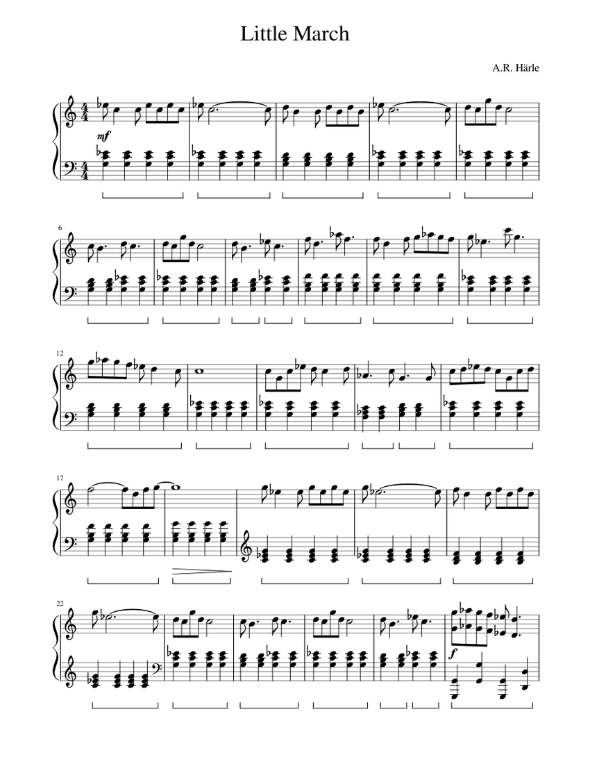 Little March Sheet Music for Piano (Solo) Easy | MuseScore.com