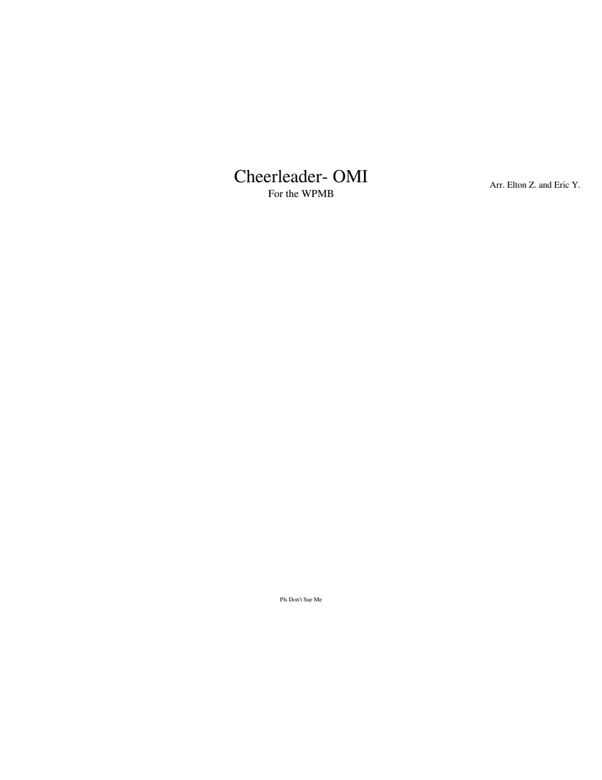 Cheerleader arranged for marching band Sheet Music for Trombone ...