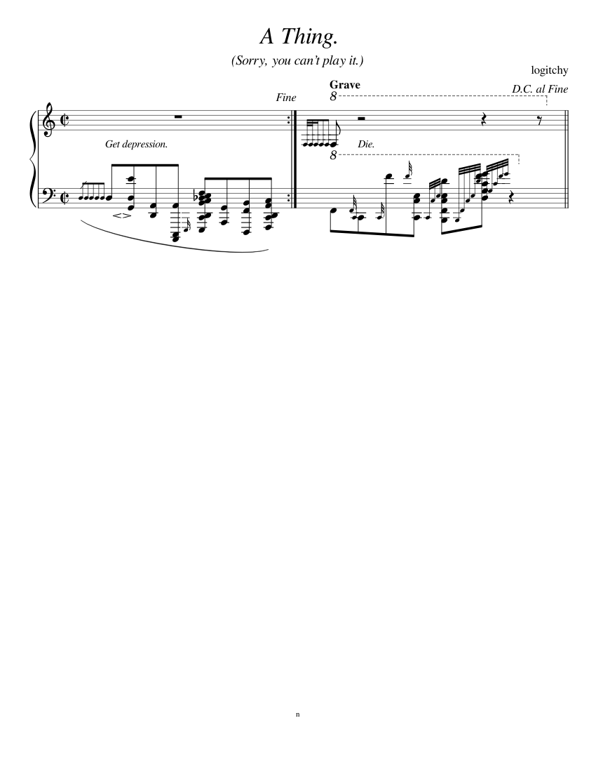 A Thing Sheet music for Piano (Solo) Easy | Musescore.com