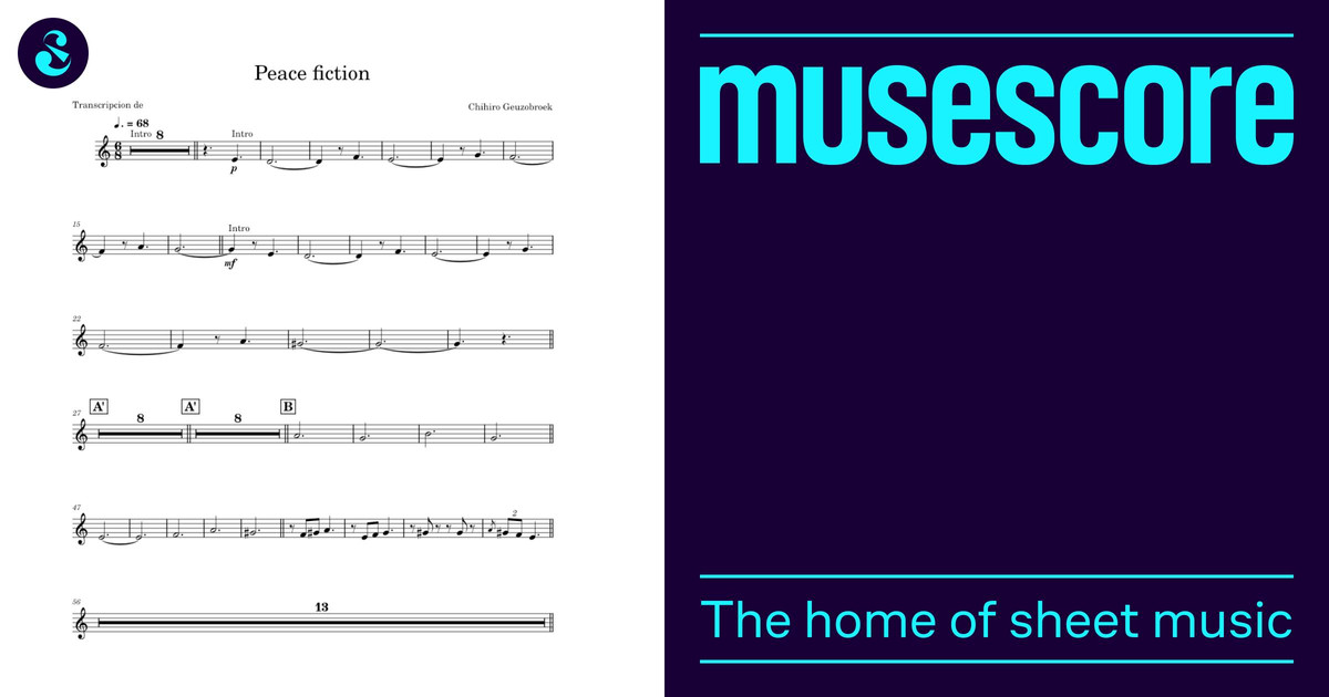 Peace fiction quena 2 Sheet Music for Saxophone baritone (Solo ...