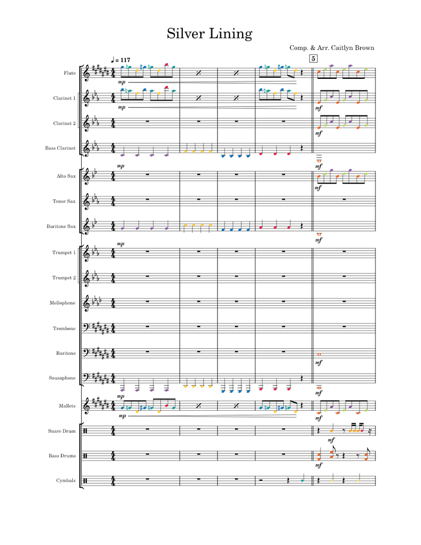 Silver Lining - Caitlyn Brown Sheet music for Trombone, Flute, Clarinet ...