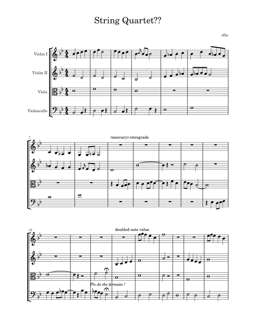 String Quartet 3 Sheet Music for Violin, Viola, Cello (String Quartet ...