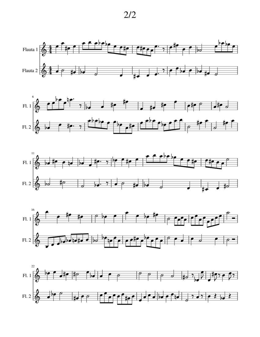 2_2 Sheet music for Flute (Woodwind Duet) | Musescore.com