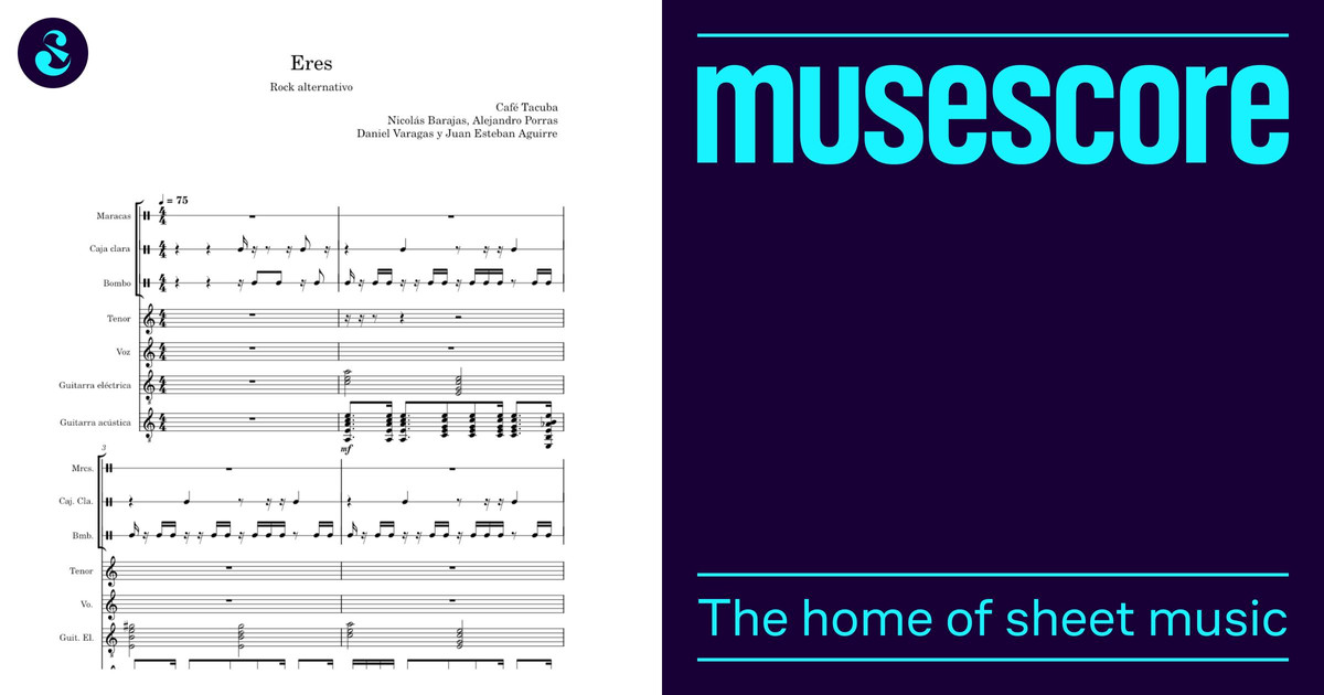Eres - Cafe Tacuba Sheet Music for Guitar, Drum group, Strings group ...
