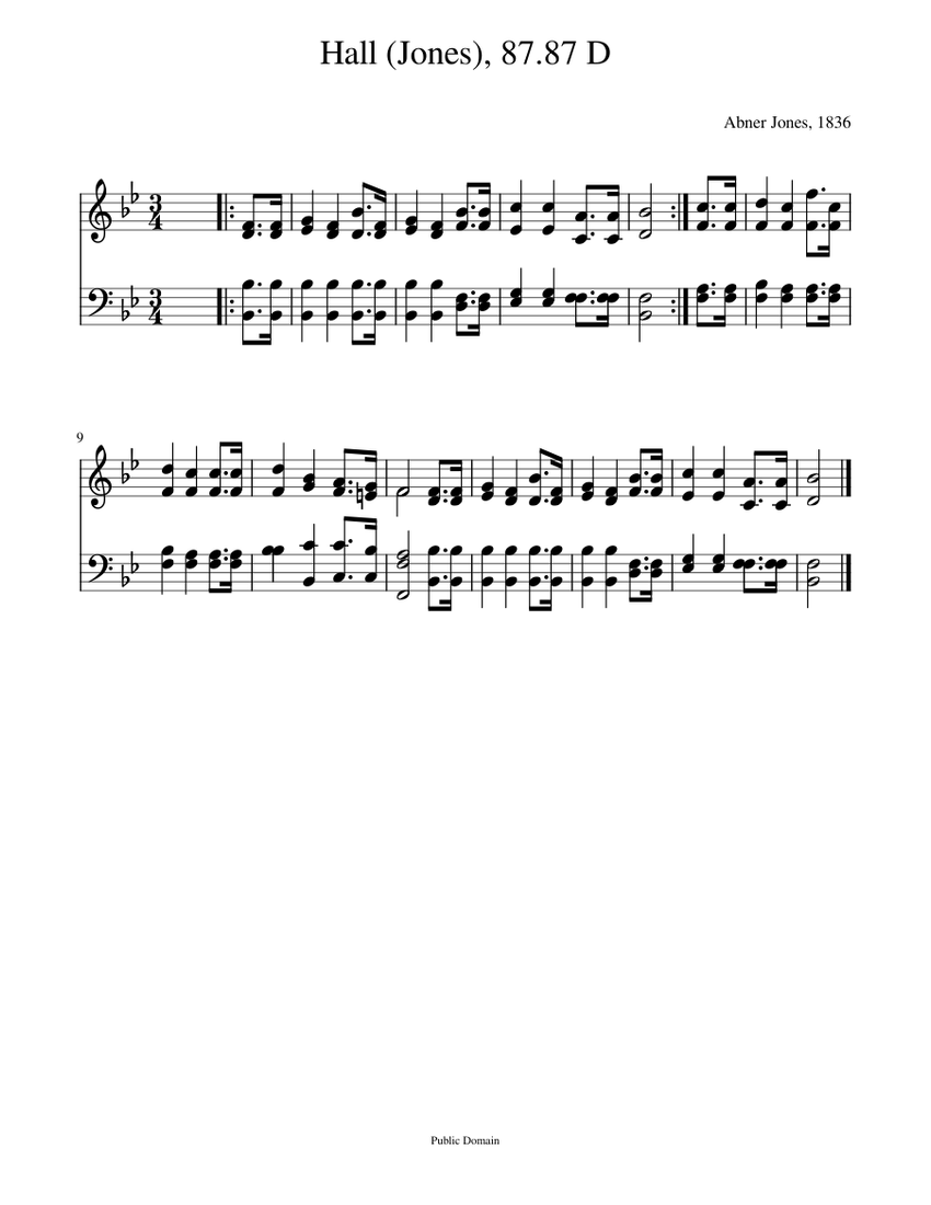 HALL (Jones) - Abner Jones Sheet music for Piano (Piano Duo ...