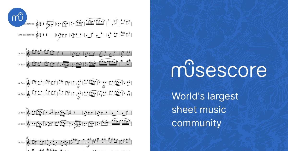Rondo Alla Turca Sheet Music for Saxophone alto (Woodwind Duet ...
