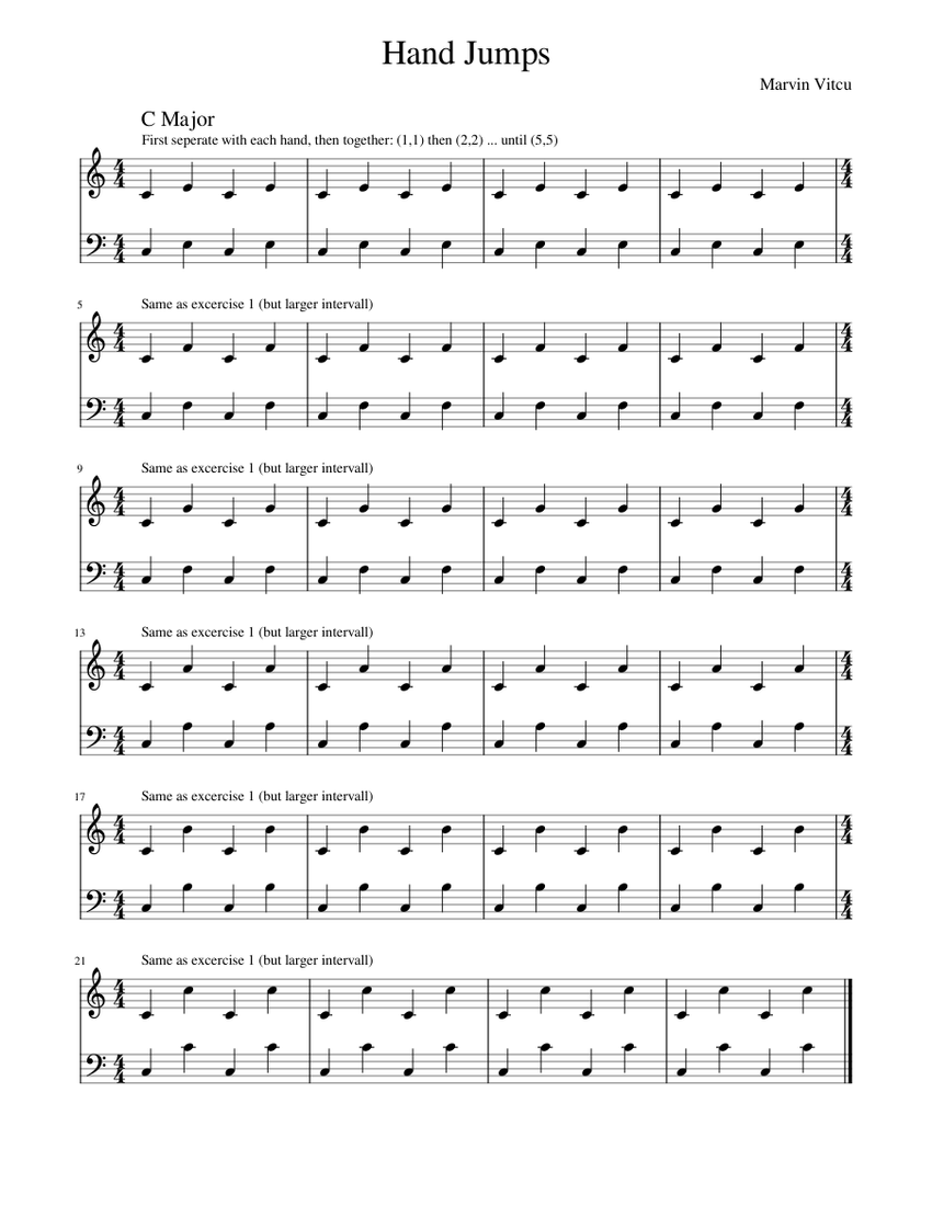 Hand_Jumps Sheet Music for Piano (Solo) Easy | MuseScore.com