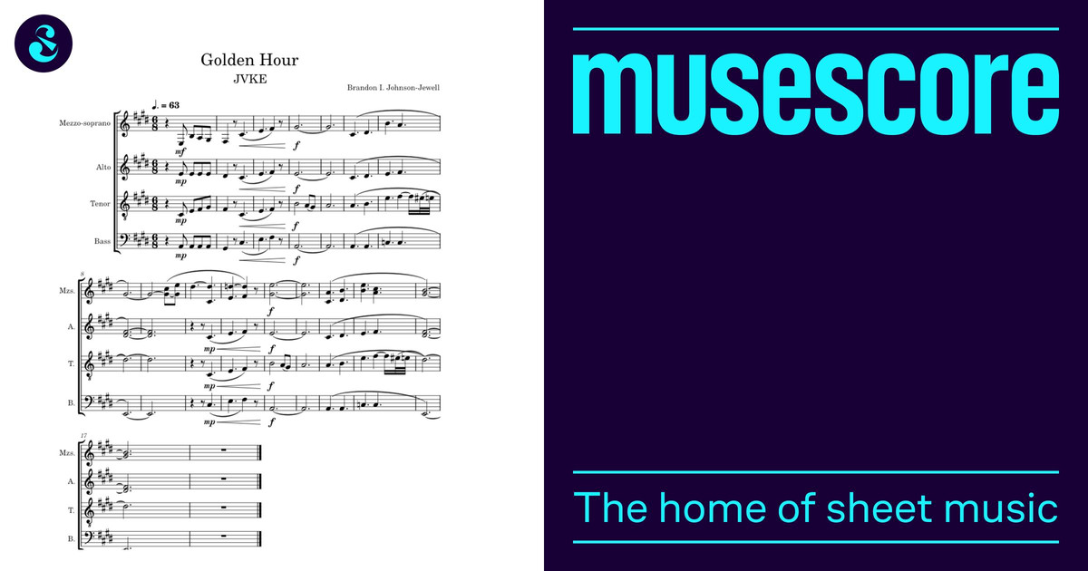 Golden hour – JVKE (Choir) Sheet Music for Alto, Tenor, Bass voice ...